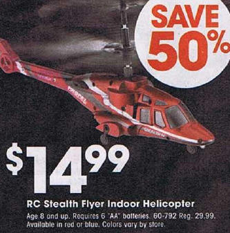 Black Friday Deal: Propel Toys Stealth Flyer Indoor RC Helicopter ...